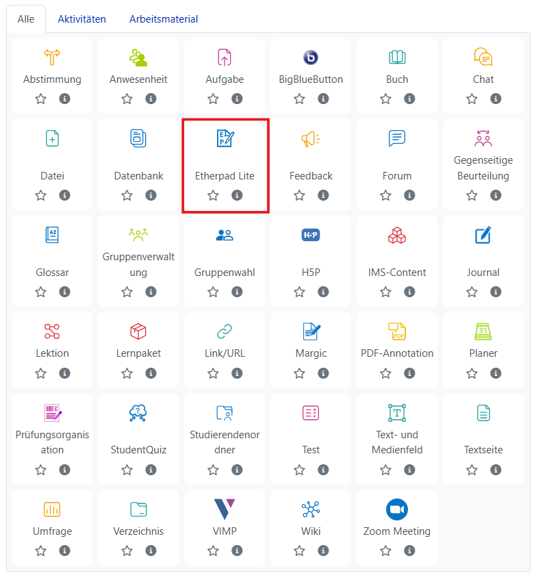 Course: Etherpad Lite – ZIM HilfeWiki