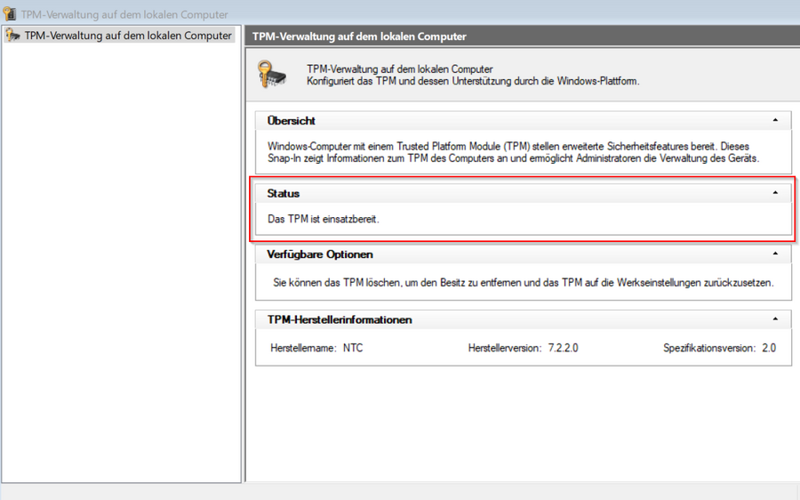 Bitlocker Verschlüsselung unter Windows mit TPM – ZIM HilfeWiki